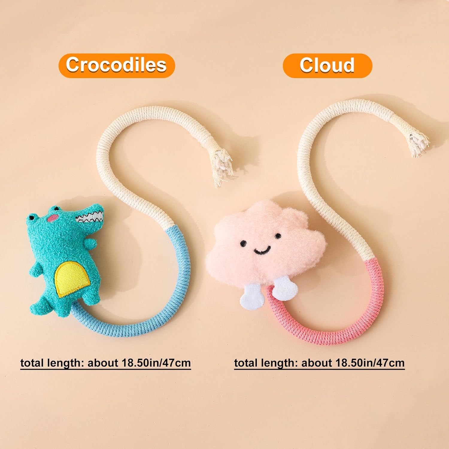 Kingtree Cat Rope Toys, 2 Pack Cat Toy Chew Ropes Without Wire, Bite ...